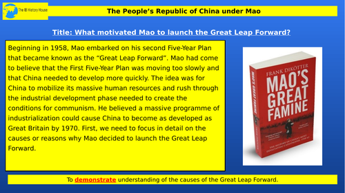 IB History - Causes of the Great Leap Forward | Teaching Resources