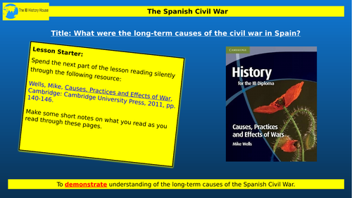 IB History - Long-term Causes of the Spanish Civil War | Teaching Resources