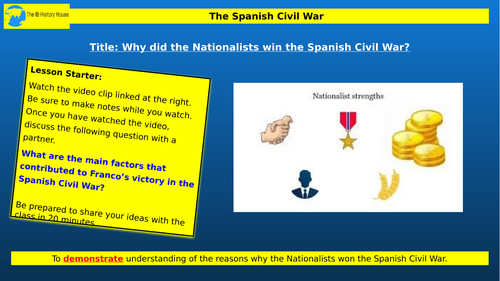 IB History - Reasons for Franco's Victory | Teaching Resources