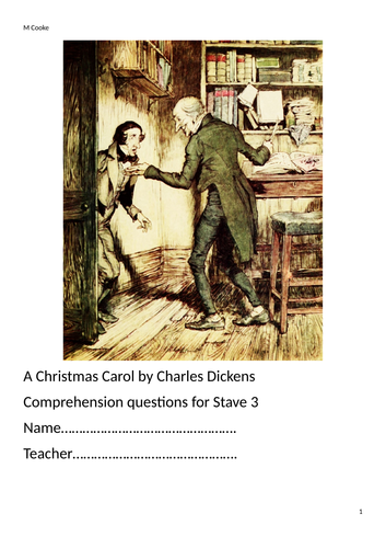 A Christmas carol comprehension book with answers (social context ...