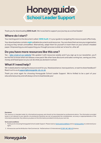 SEND Audit and Action Plan Pack | Teaching Resources