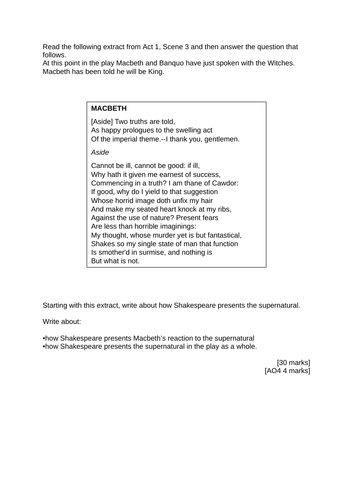 The Supernatural in Macbeth (AQA) | Teaching Resources