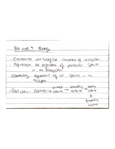 Unit 4 Biology Ecology A-level | Teaching Resources