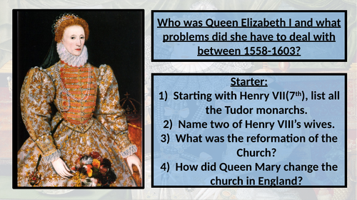 Queen Elizabeth I's problems | Teaching Resources