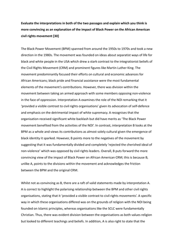 OCR A-Level History Civil Rights in the USA Interpretation bundle ...