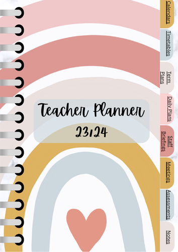 Digital Teacher Planner Boho Rainbow | Teaching Resources