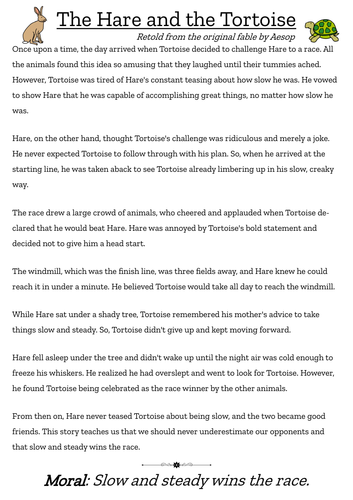 Hare and the Tortoise | Teaching Resources