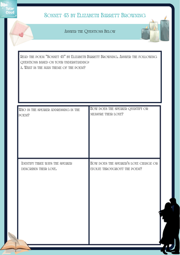 Sonnet 43 Elizabeth Barrett Browning | Teaching Resources