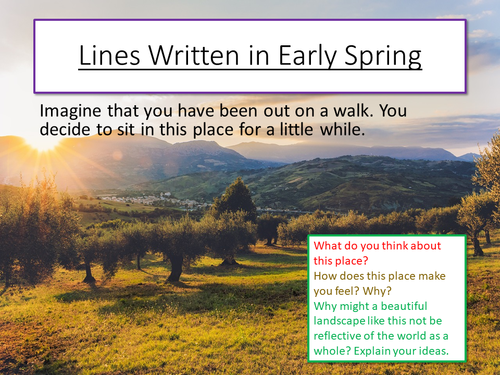 Lines Written in Early Spring | Teaching Resources