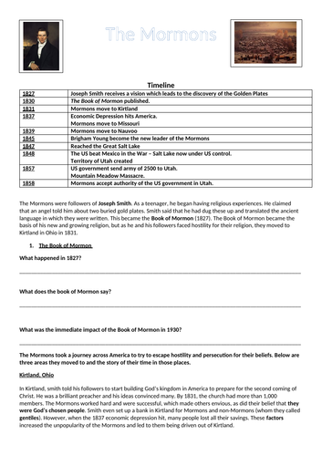 GCSE History Edexcel: The American West Unit 1 Bundle (1-10 lessons) | Teaching Resources