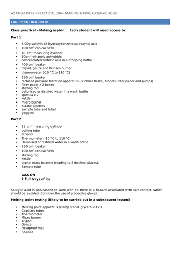 AQA A Level Chemistry Required Practical 10 - Purifying an Organic ...