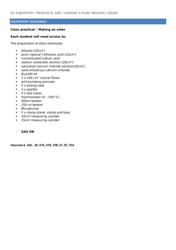 AQA A Level Chemistry Required Practical 10 - Purifying an Organic ...