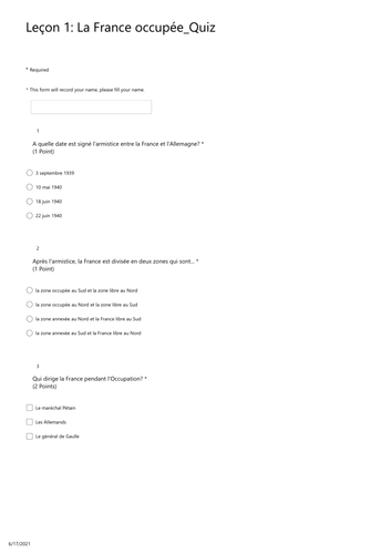 Les Jeunes sous la France occupée_5 lessons | Teaching Resources