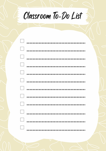 Teaching to-do lists and checklists | Teaching Resources