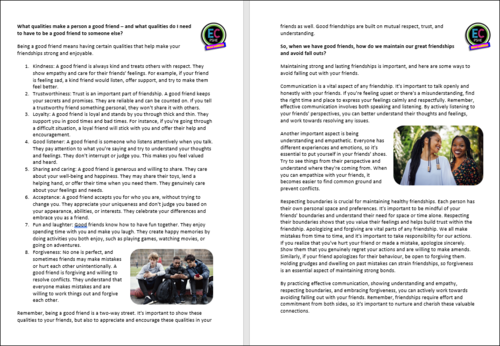 Friendship , Friends , Friendship Fall-outs PSHE | Teaching Resources