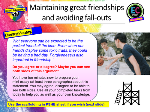 Friendship , Friends , Friendship Fall-outs PSHE | Teaching Resources