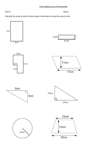 Perimeter, Area and Volume Set of 10 worksheets | Teaching Resources
