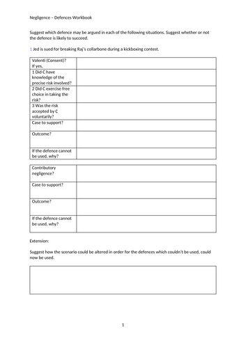 Tort of Negligence - Complete Topic (A Level Law) | Teaching Resources