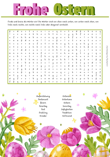 Ostern Wortsuchrätsel | Teaching Resources