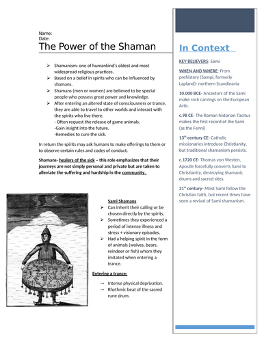 Shamanism/ Shamans - Religious Studies | Teaching Resources