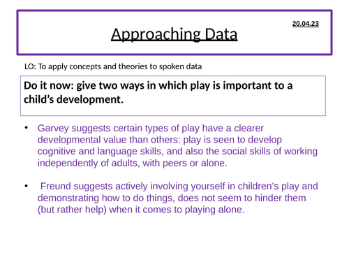 AQA Child Language Acquisition - Learning to Speak | Teaching Resources