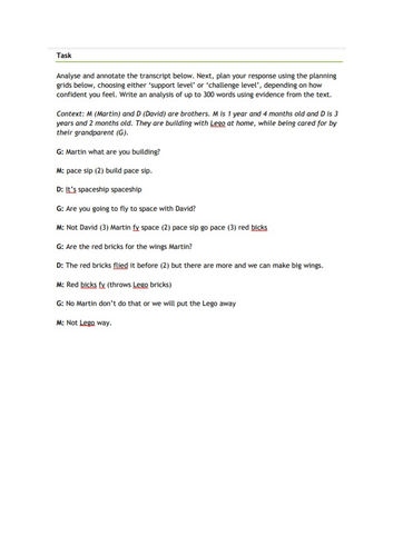 AQA Child Language Acquisition - Learning to Speak | Teaching Resources