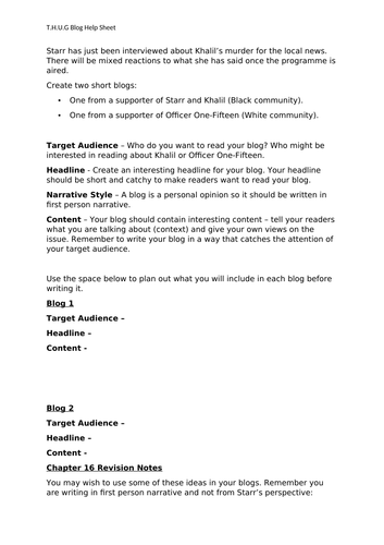 "The Hate U Give" Novel Study | Teaching Resources