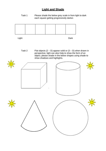 Light & Shade worksheet | Teaching Resources