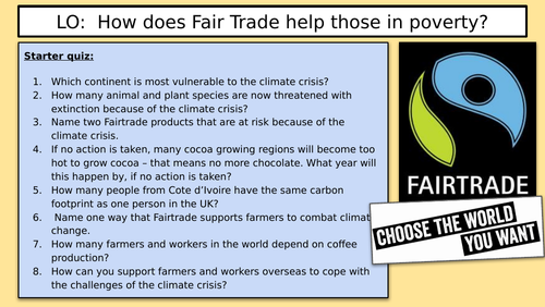 How Does Fairtrade Help Those in Poverty? (Full Lesson) | Teaching ...