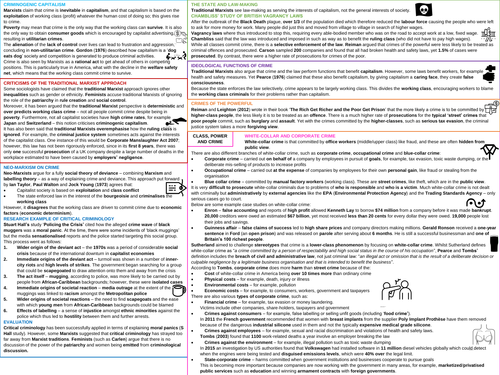 AQA A-Level Sociology Crime and Deviance Revision Posters | Teaching ...