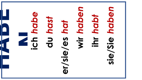Simple haben and sein display poster | Teaching Resources