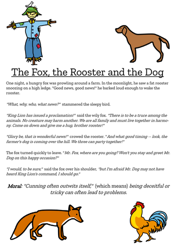 Fables Reading Comprehension B | Teaching Resources