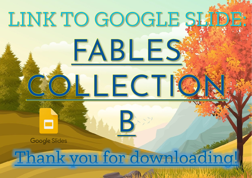 Fables Reading Comprehension B | Teaching Resources