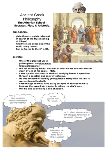 Ancient Greek Philosophy - The Athenian School | Teaching Resources