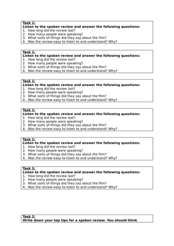 Year 5 - Writing and Spoken Reviews Unit | Teaching Resources