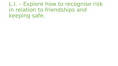 Year 5 - PSHE - Recognise risk in relation to friendships and keeping ...