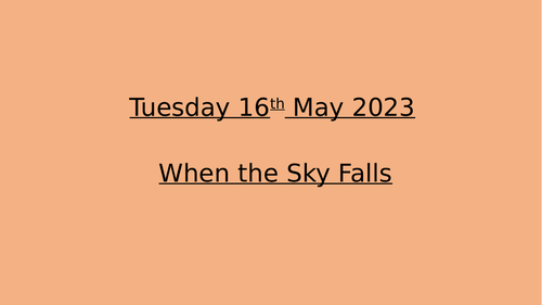 When the Sky Falls - Year 5 - Complete 9 Week Guided Reading Unit of ...