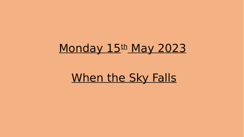 When the Sky Falls - Year 5 - Complete 9 Week Guided Reading Unit of ...