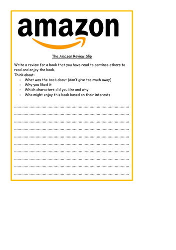 Amazon Book Review Writing Templates | Teaching Resources