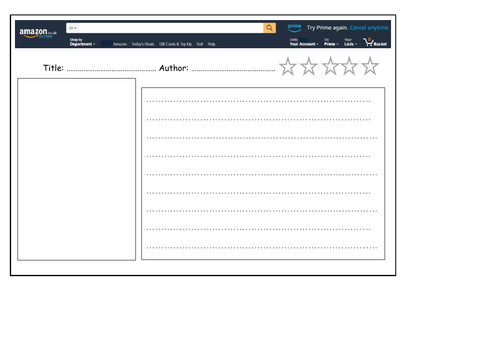 Amazon Book Review Writing Templates | Teaching Resources