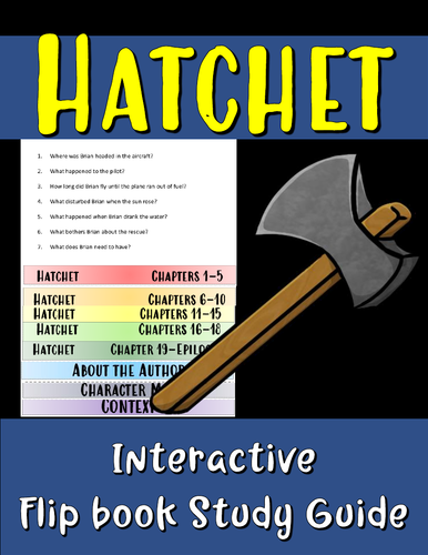 Hatchet Study Guide Flip book | Teaching Resources