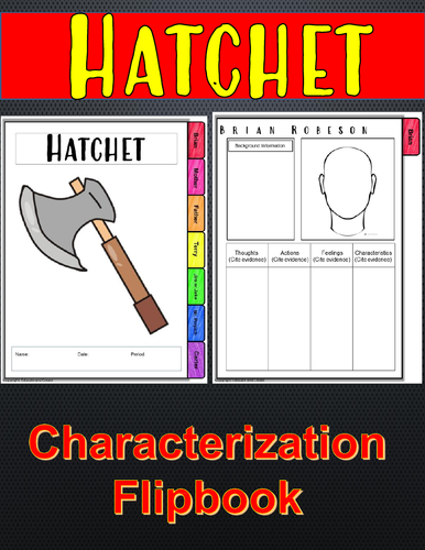 Hatchet Characterization Flip book | Teaching Resources