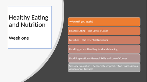 Food & Nutrition KS3 Y7 Lessons 1-13 | Teaching Resources