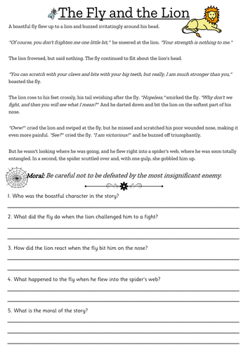 Fables Reading Comprehension C | Teaching Resources