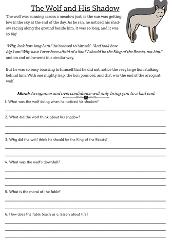 Fables Reading Comprehension C | Teaching Resources