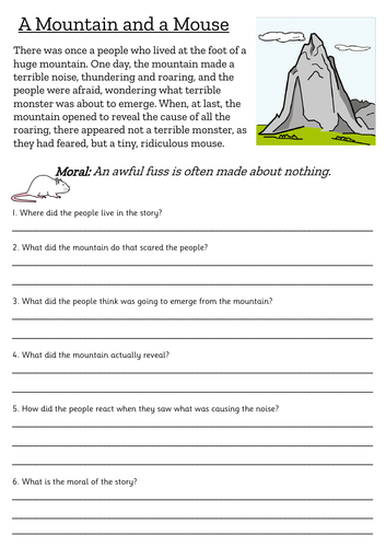Fables Reading Comprehension C | Teaching Resources