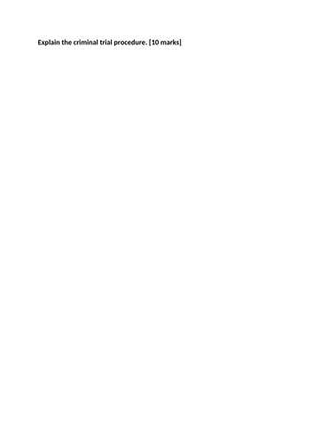 A-Level Law: Criminal Justice System 10 Mark Essay + Model + Plan ...