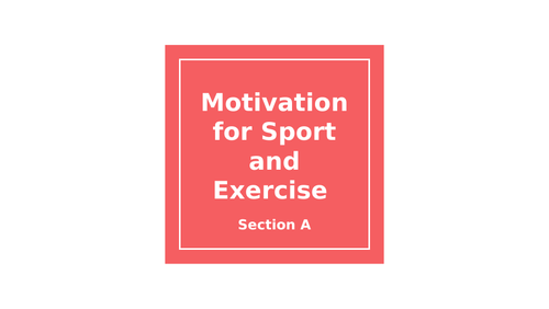 Unit 3 Applied Sport and Exercise Psychology | Teaching Resources