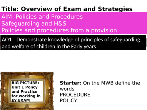 Level 2 Technical Unit 1 Policy and Legislations | Teaching Resources