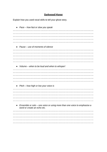 Darkwood Manor - KS3 Drama Scheme of Learning | Teaching Resources